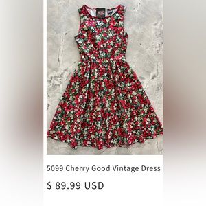 Retrolicious | Dresses | Cherry Good Print Vintage Style Dress By ...